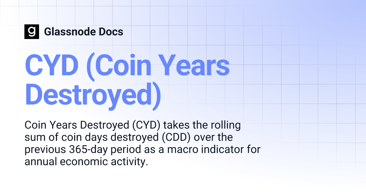 CYD (Coin Years Destroyed) | Glassnode Docs