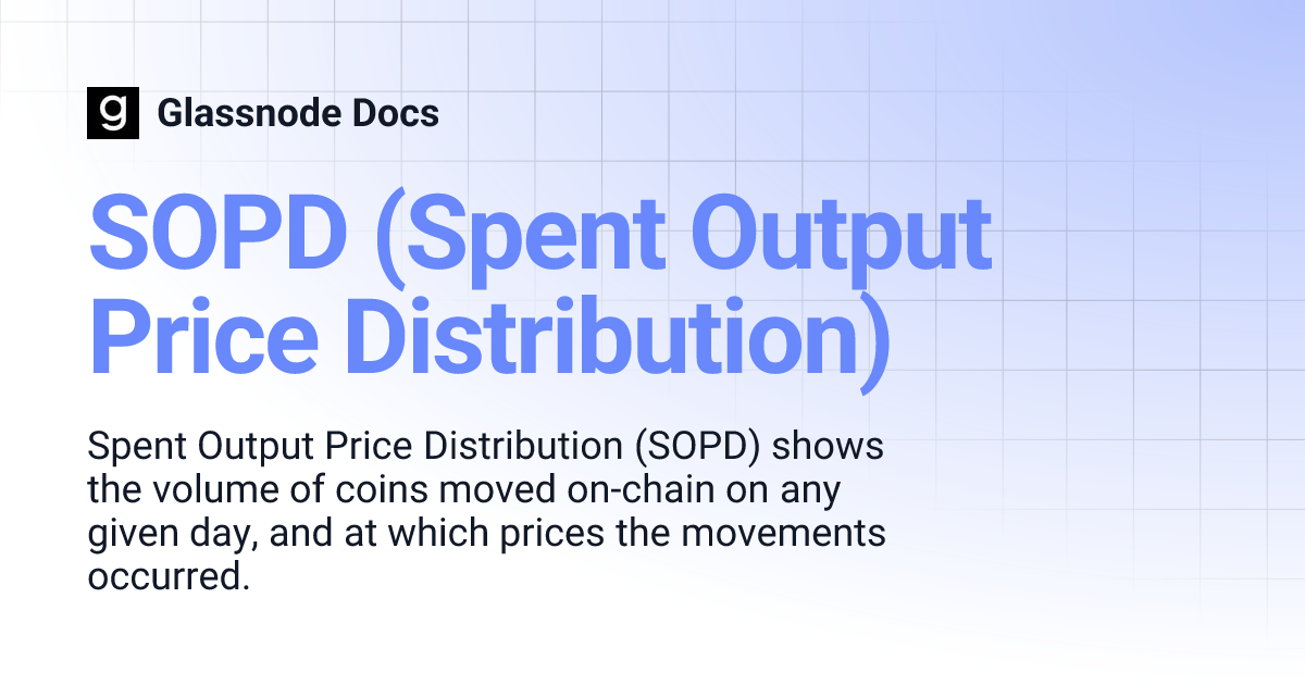 SOPD (Spent Output Price Distribution) | Glassnode Docs